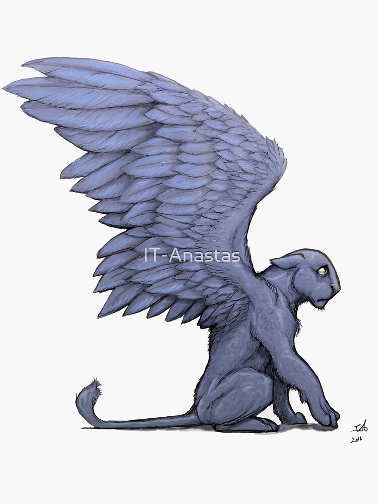 "Winged Lioness" Sticker for Sale by IT-Anastas | Redbubble