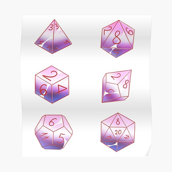 "Pastel gender fluid dice set" Poster by Itsacuteart | Redbubble