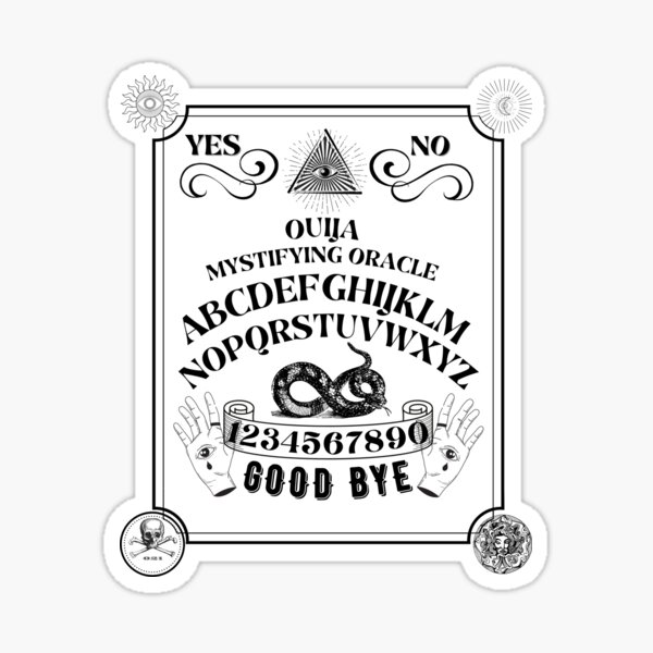 "OUIJA MYSTIFYING ORACLE THE ILLUMINATI SNAKE THE SECRET" Sticker for ...