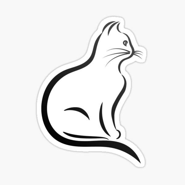 "Sitting Cat" Sticker for Sale by Zandrosa | Redbubble