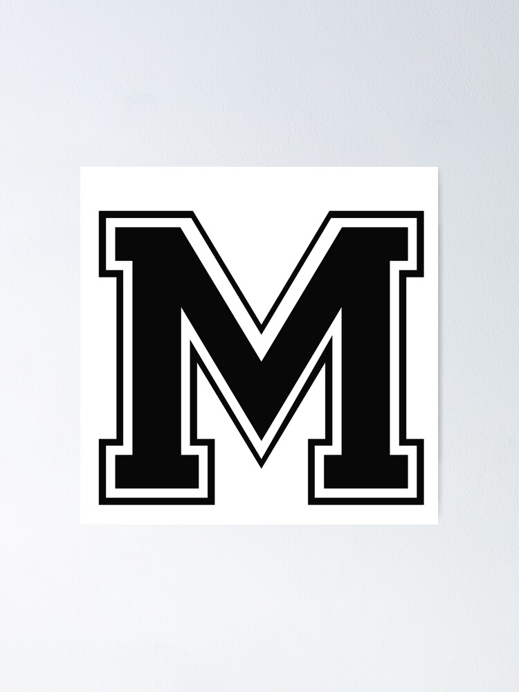 Póster for Sale con la obra «Letra - M (negra)» de Alphaletters | Redbubble