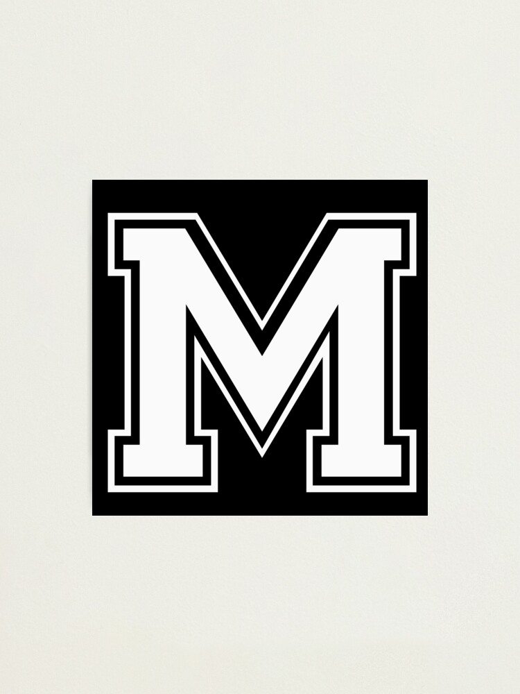 Lámina fotográfica «Letra - M (blanco)» de Alphaletters | Redbubble