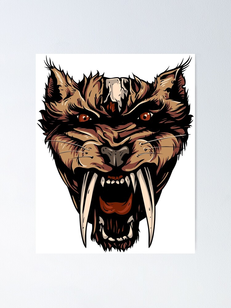 "Sabertooth" Poster by LeVintage | Redbubble