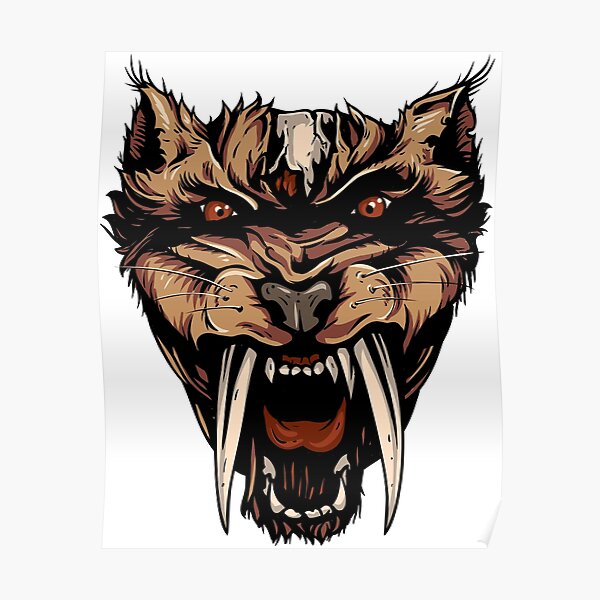 "Sabertooth" Poster by LeVintage | Redbubble