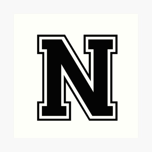 "Letter - N (black)" Art Print for Sale by Alphaletters | Redbubble