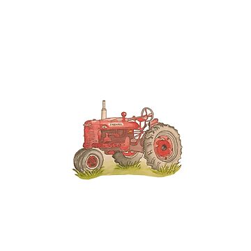 "Red tractor" Sticker for Sale by dmoyal | Redbubble