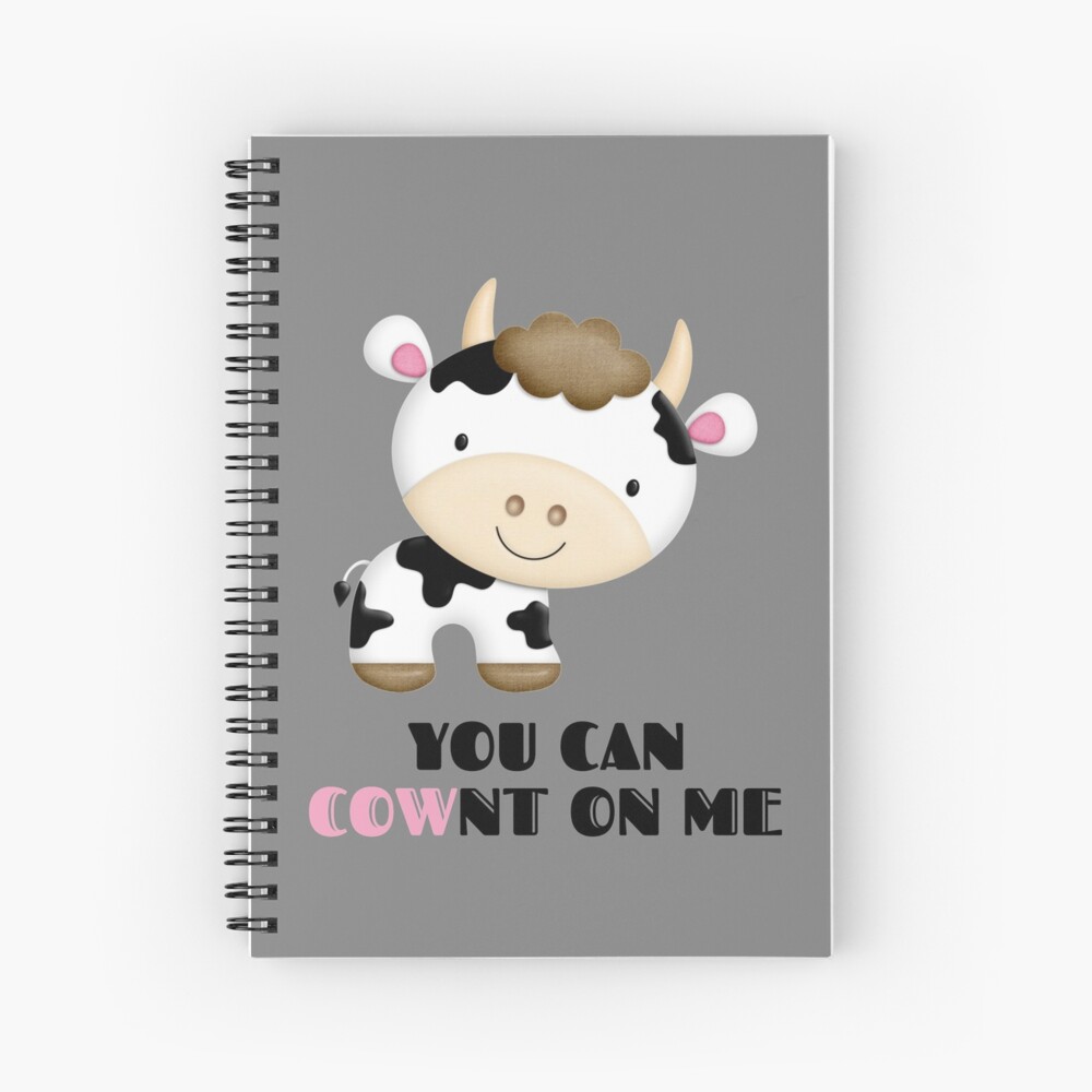 Cuaderno de espiral «Cute dibujos animados de juego de palabras de vaca ...