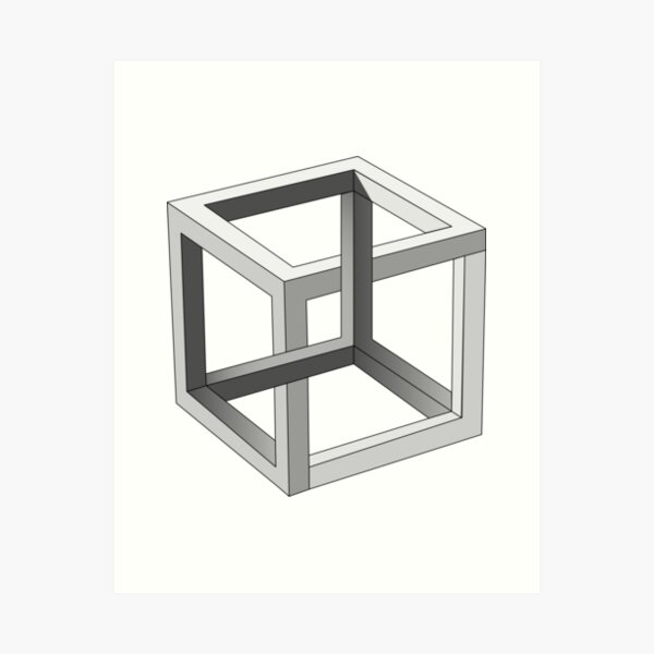Impossible Cube Optical Illusion Stock Vector Illustration 46 Off