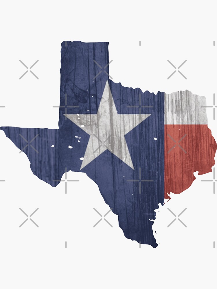 "TEXAS STATE FLAG SILHOUETTE GRUNGE AUSTIN DALLAS HOUSTON" Sticker for ...