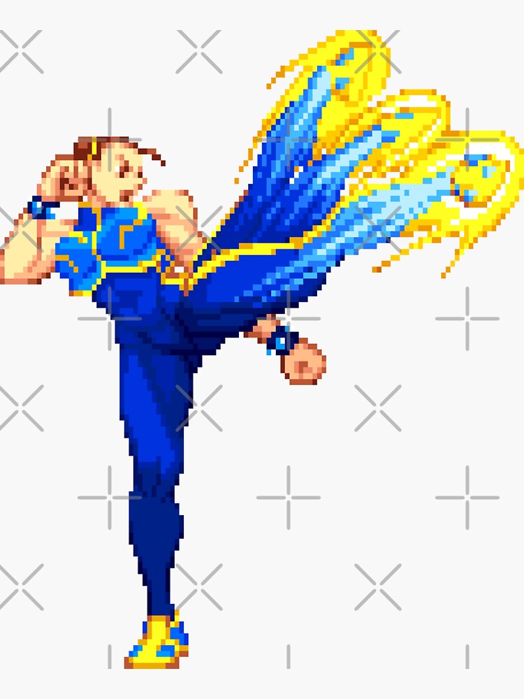 "Chun Li Alpha Lightning Kicks" Sticker for Sale by ropified | Redbubble