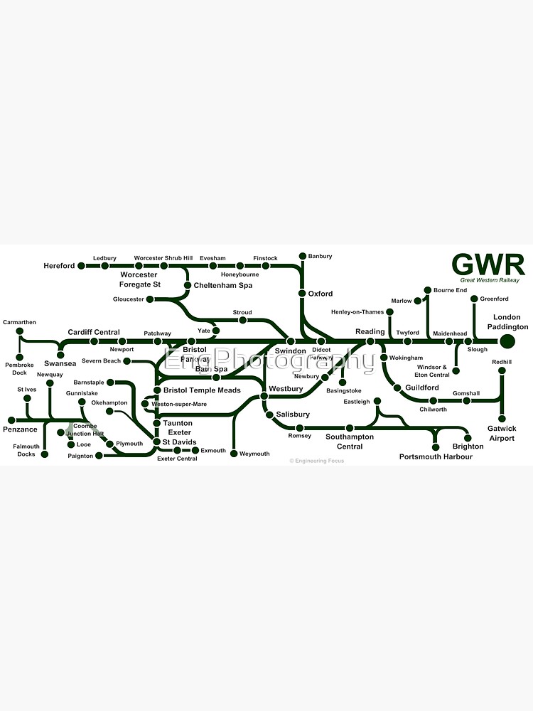 "Great Western Railway network map" Sticker by EngPhotography | Redbubble