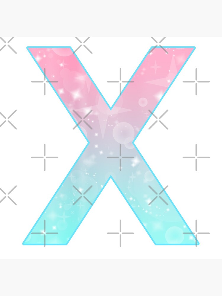 "Der Buchstabe X - Monogramm in Kawaii Cotton Candy Sparkle Pattern" Fotodruck von Bumblefuzzies ...