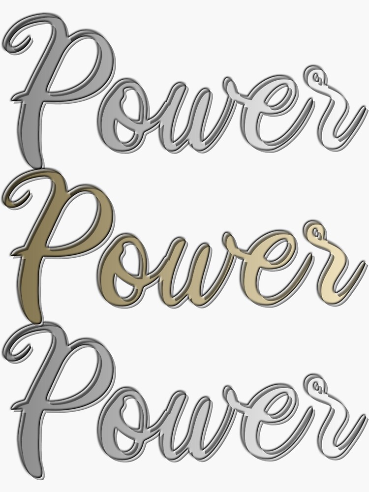 "Power Power Power Retro Gold" Sticker for Sale by AOCreativeProd ...