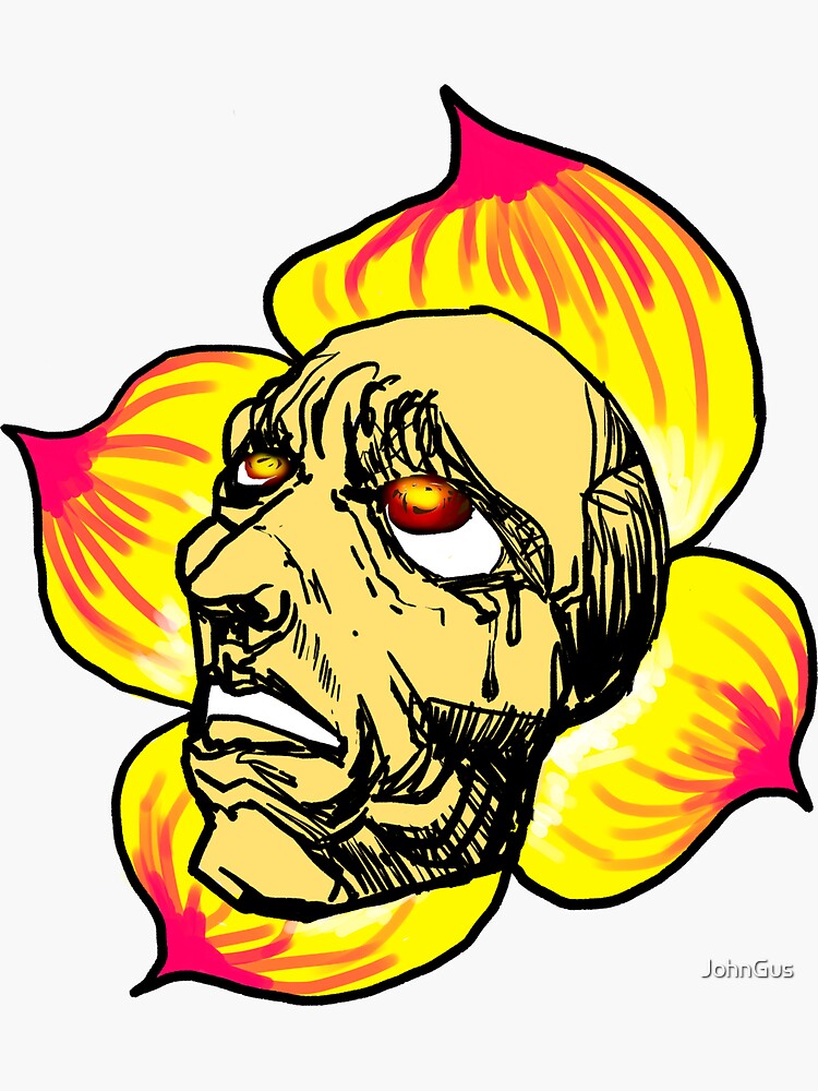 "grumpy flower collection 5" Sticker for Sale by JohnGus | Redbubble