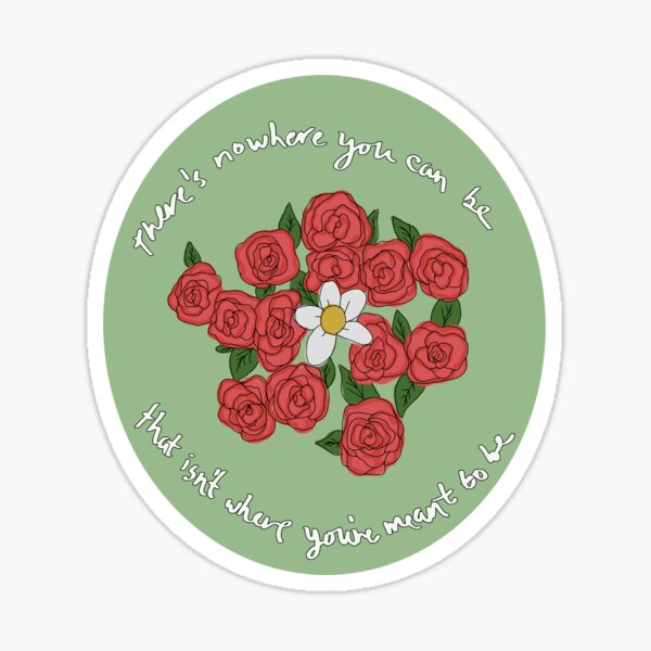 "Beatles quote with flowers" Sticker for Sale by aubriecreations ...