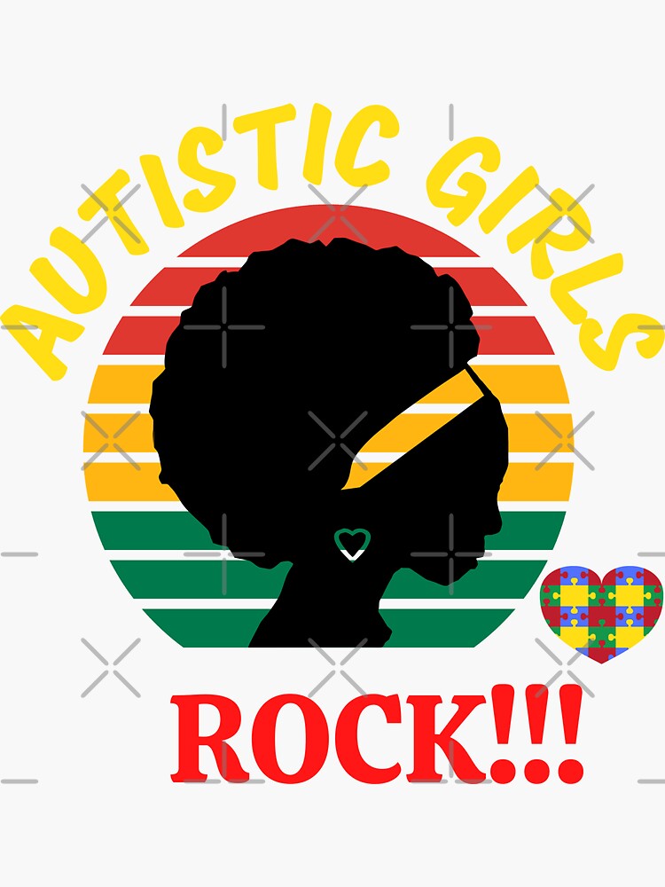 "Black Autistic Girls Rock - Autism Awareness Puzzle Pieces - Autism ...