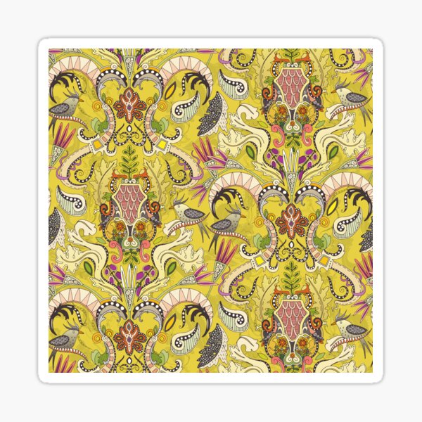 "boho rococo yellow" Sticker by scrummy | Redbubble