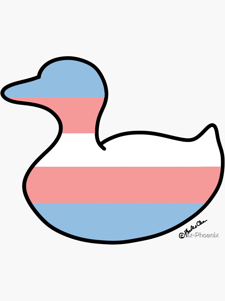"Trans pride flag duck" Sticker by Mx-Phoenix | Redbubble