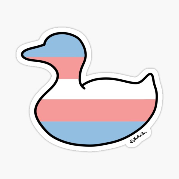 "Trans pride flag duck" Sticker by Mx-Phoenix | Redbubble