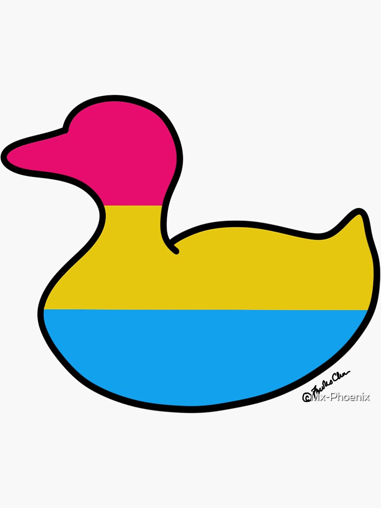 "Pan pride flag duck" Sticker by Mx-Phoenix | Redbubble