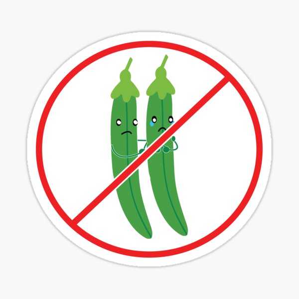 "No Green Bean Zone" Sticker by MarenSmithMerch | Redbubble