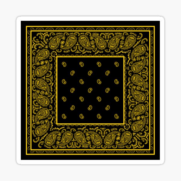 "Black Gold Bandana" Sticker for Sale by NolaLeeKelsey | Redbubble