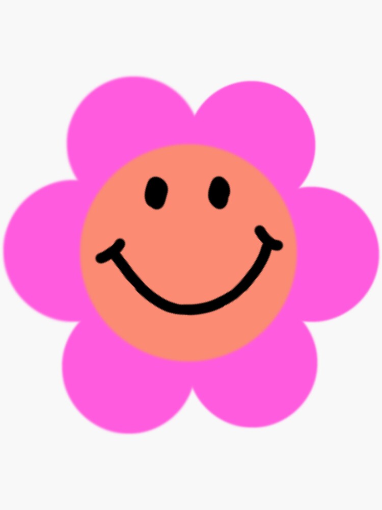 "smiley face flower" Sticker for Sale by thatsbonkers | Redbubble