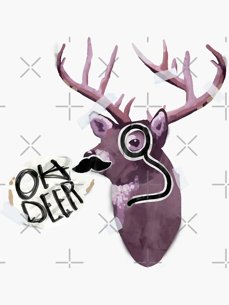 "Oh deer" Sticker for Sale by 2sists4bros | Redbubble