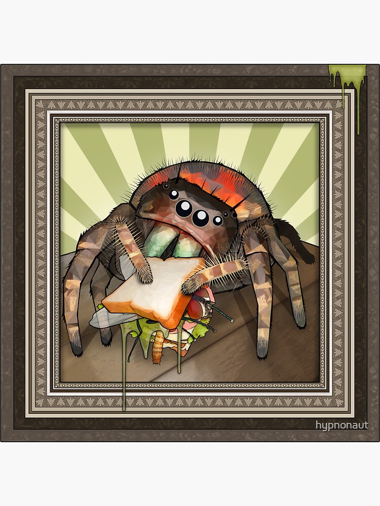 ""Lunch on the Fly" Jumping Spider Sandwich" Sticker for Sale by ...