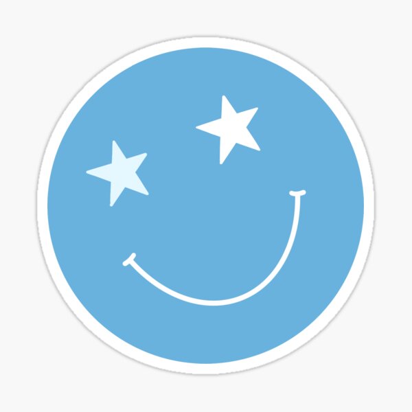 "Blue star smiley" Sticker by lildesignss | Redbubble