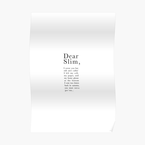 "Stan - Dear Slim" Poster for Sale by WeAreMood | Redbubble