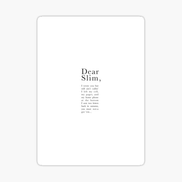 "Stan - Dear Slim" Sticker for Sale by WeAreMood | Redbubble