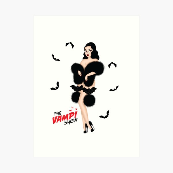 "Glamour Vampi - The Vampi Show Black & Red Logo" Art Print for Sale by ...