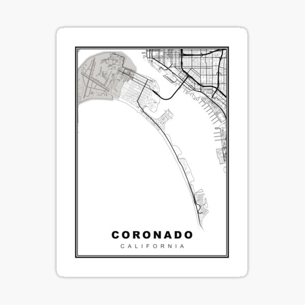 "Coronado Map" Sticker for Sale by sibudas | Redbubble