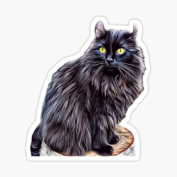 "Black Cat Drawing" Sticker by CartoonCosmos | Redbubble