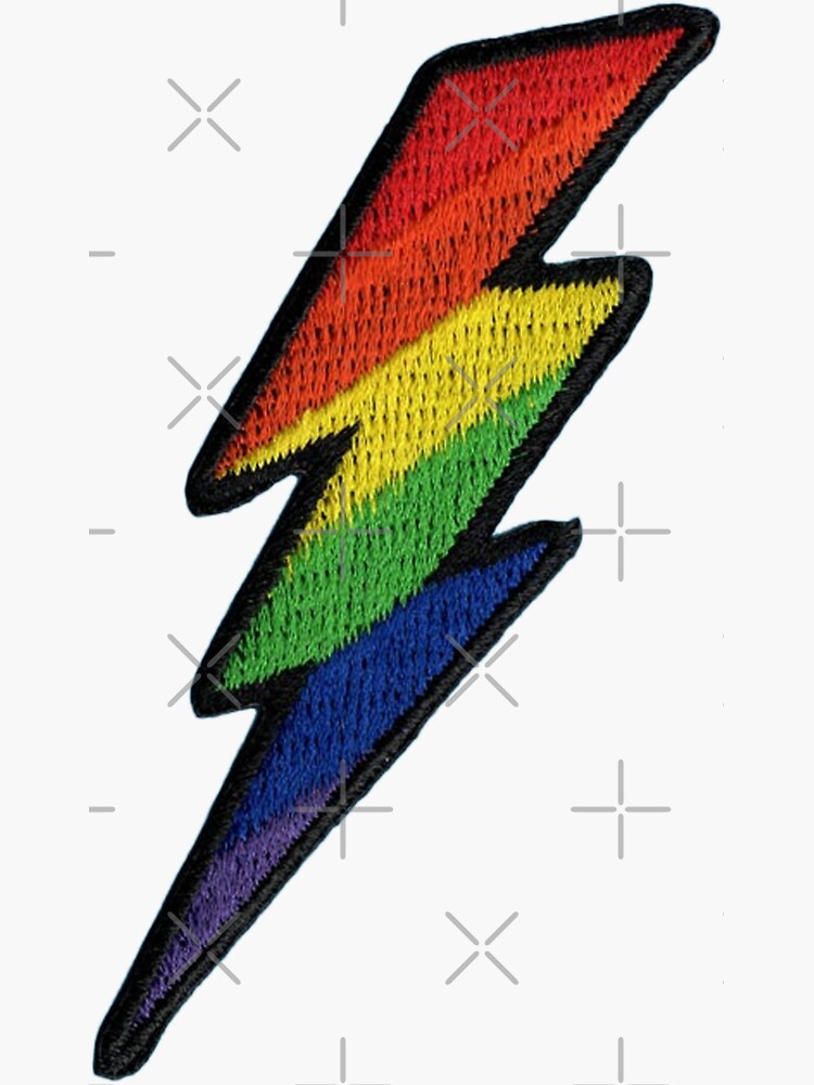 "Rainbow Lightening Bolt Sticker" Sticker for Sale by designolo | Redbubble