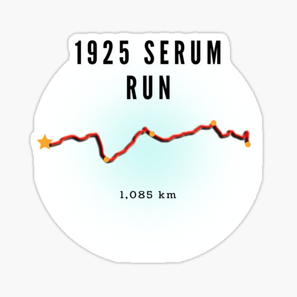 "1925 Serum Run" Sticker for Sale by MountainPaws | Redbubble