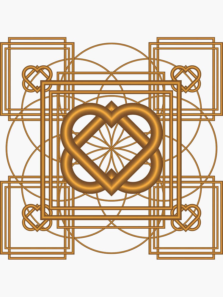 "Twin Heart in Golden Frames" Sticker for Sale by AntonLeePb73 | Redbubble