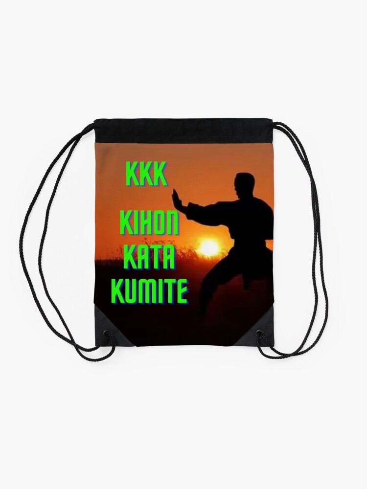 "Karate's Kihon, Kata & Kumite" Drawstring Bag by Krispsm | Redbubble