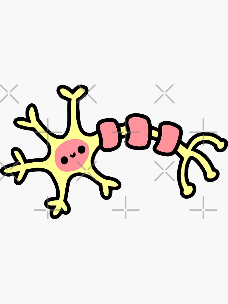 "Cute Neuron - Psychology Design" Sticker for Sale by PsychInventory ...