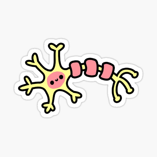 "Cute Neuron - Psychology Design" Sticker for Sale by PsychInventory ...