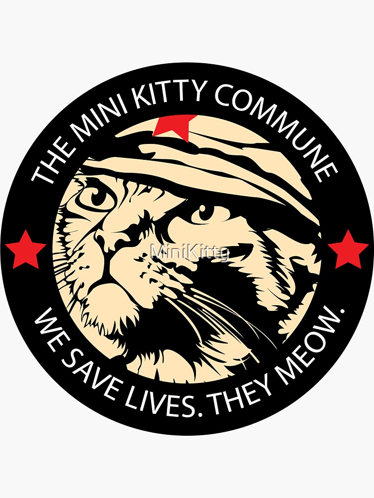 "Chairman Meow - Patch Dark" Sticker by MiniKitty | Redbubble