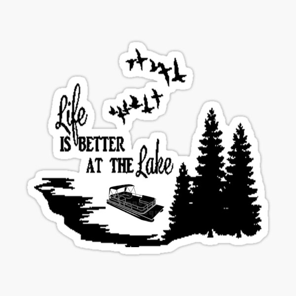 "Pontoon Captain Pontooning Party In Slow Motion Lake Life" Sticker for ...