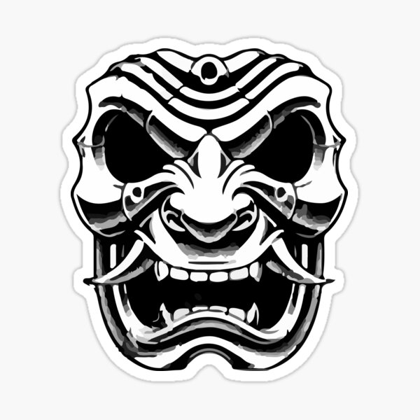 "Japanese Samurai Oni Mask" Sticker for Sale by DanielKiss02 | Redbubble