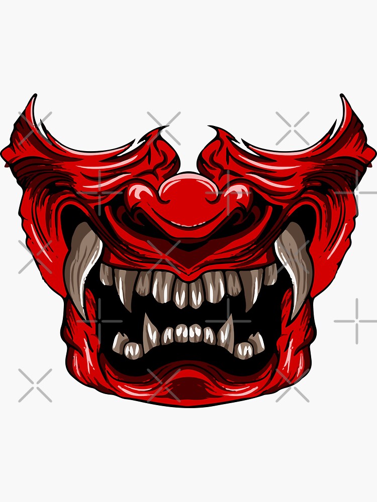 "Japanese Samurai Oni Mask" Sticker for Sale by DanielKiss02 | Redbubble