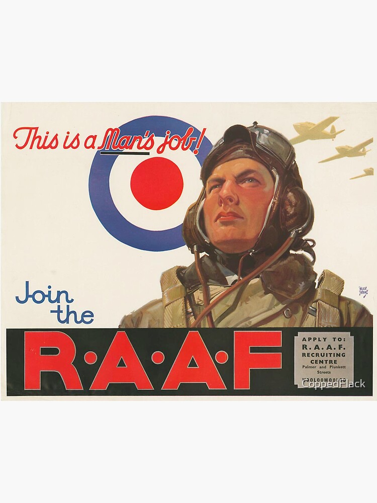 "Join the R.A.A.F." Sticker by CoppedFlack | Redbubble