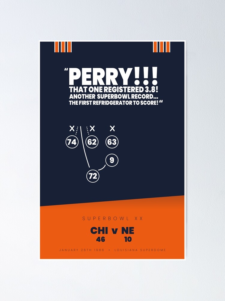 "The Fridge William Perry Playbook Art" Poster for Sale by BearCreative ...