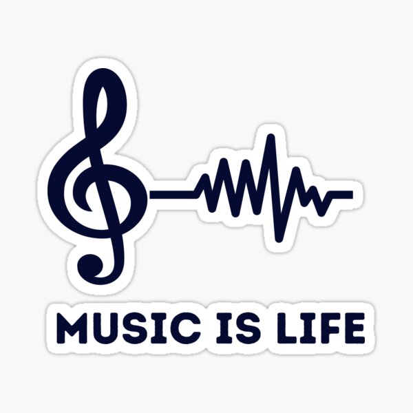 "Music is life sticker" Sticker for Sale by BlakefourDesign | Redbubble