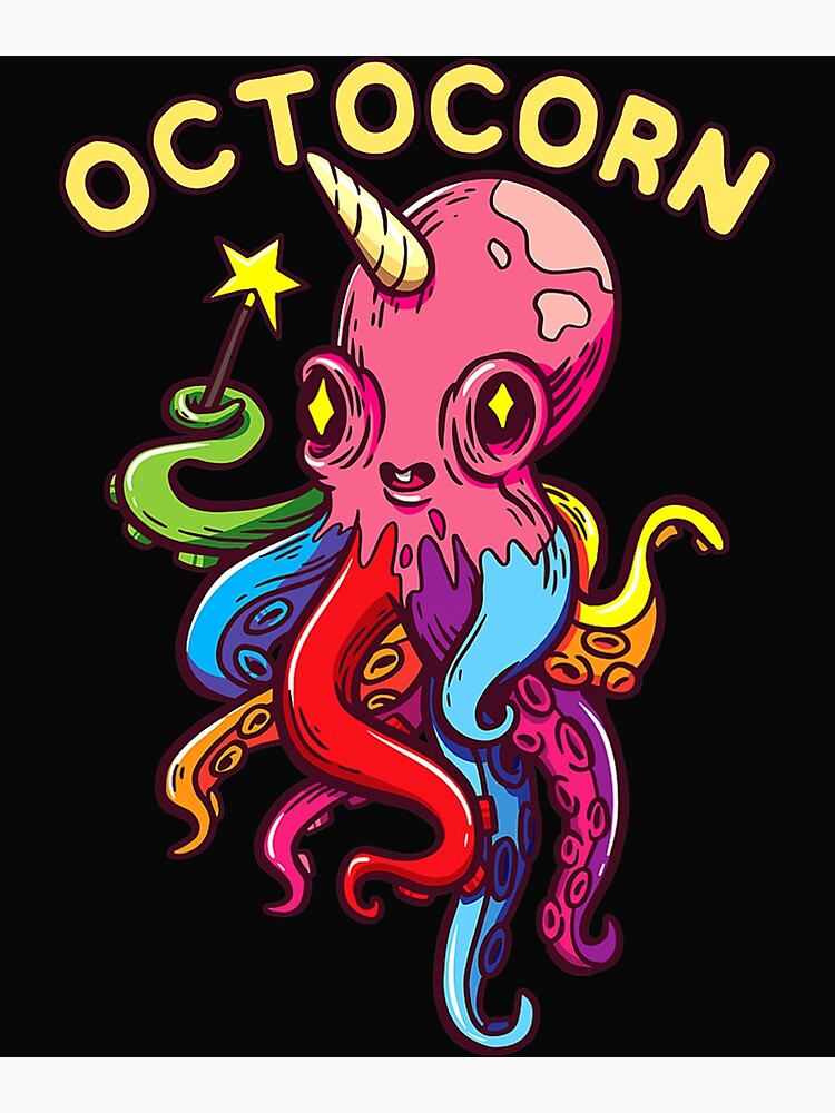 "Octocorn Octopus Unicorn Cute Magical Devil Fish" Poster for Sale by ...