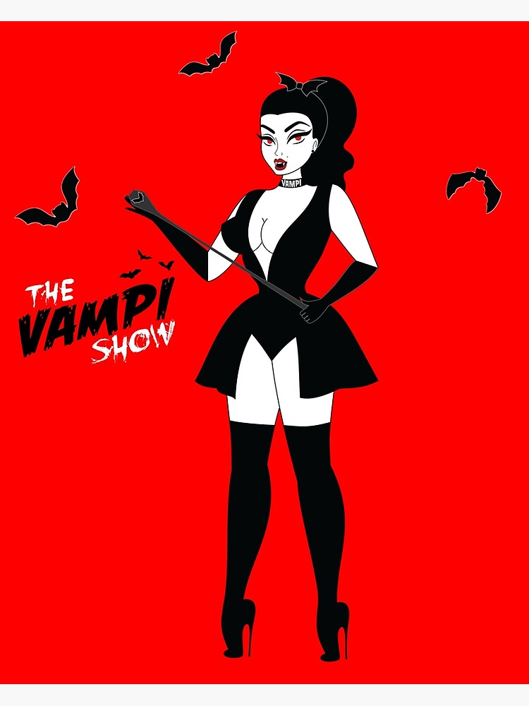 "Domina Vampi - The Vampi Show Black & White Logo" Art Print by ...